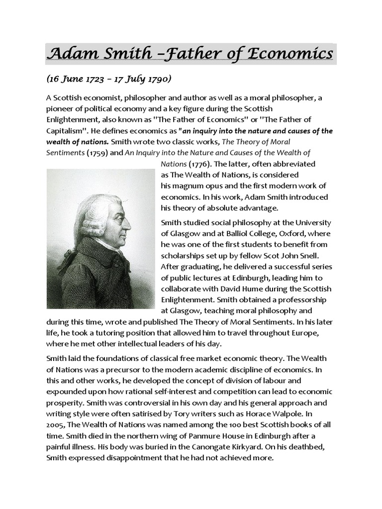 Adam Smith | PDF | Adam Smith | Philosophical Movements