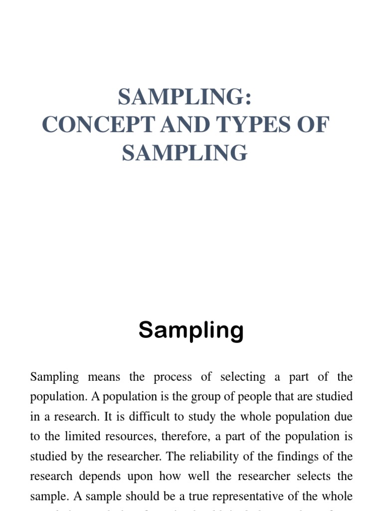 Sampling | PDF | Sampling (Statistics) | Methodology Sampling | PDF | Sampling (Statistics) | Methodology