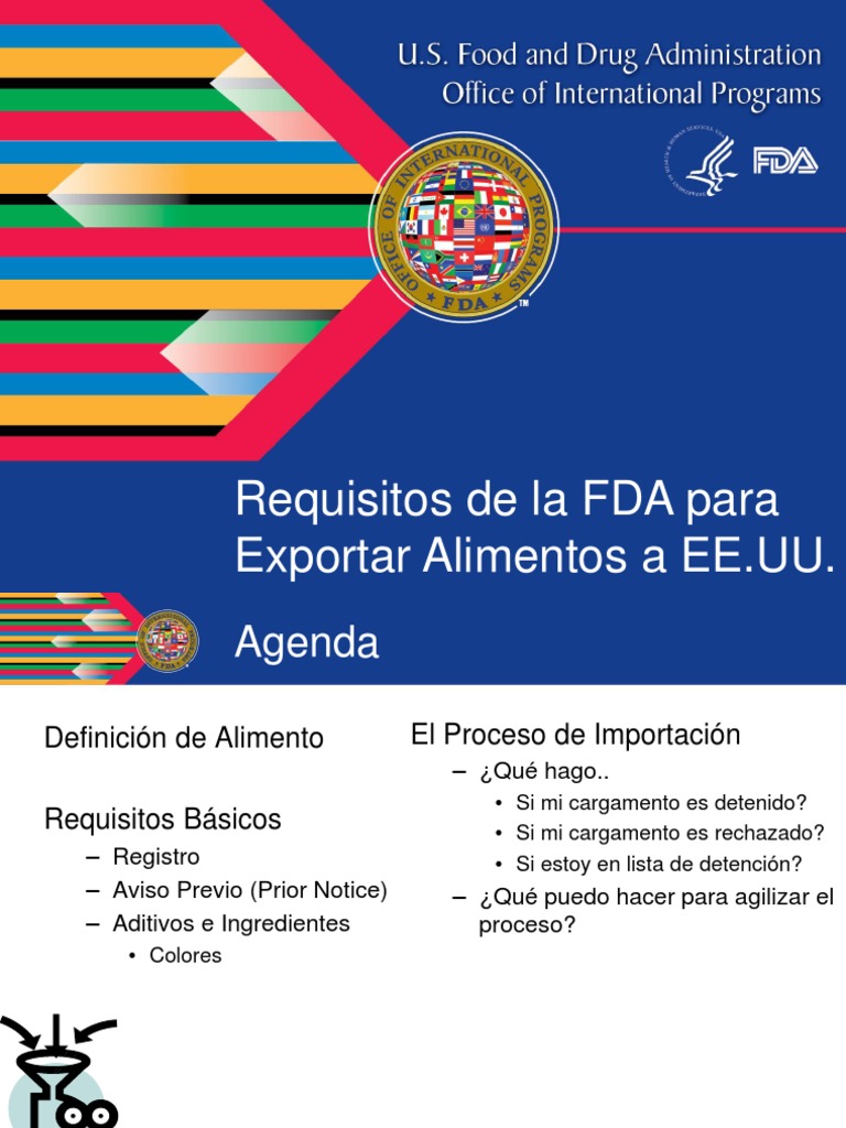 Guía completa sobre los requisitos de la FDA para exportar alimentos a los Estados Unidos | PDF ...