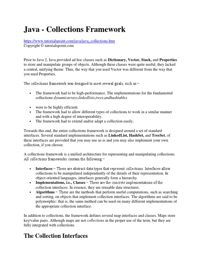 Java Collections Framework | Download Free PDF | Class (Computer Programming) | Method (Computer ...