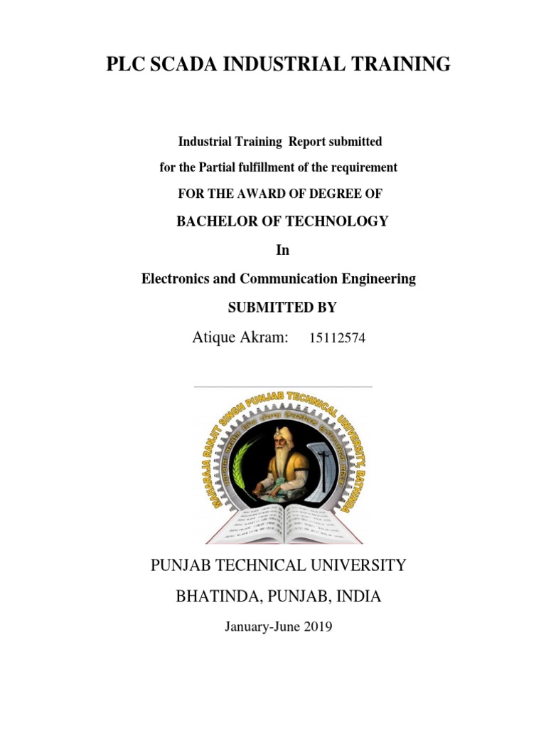 PLC SCADA Industrial Training Report | PDF | Programmable Logic Controller | Scada