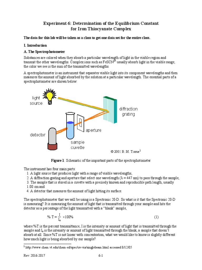 Lab 06 Equilibrium Constant | PDF | Spectrophotometry | Absorbance