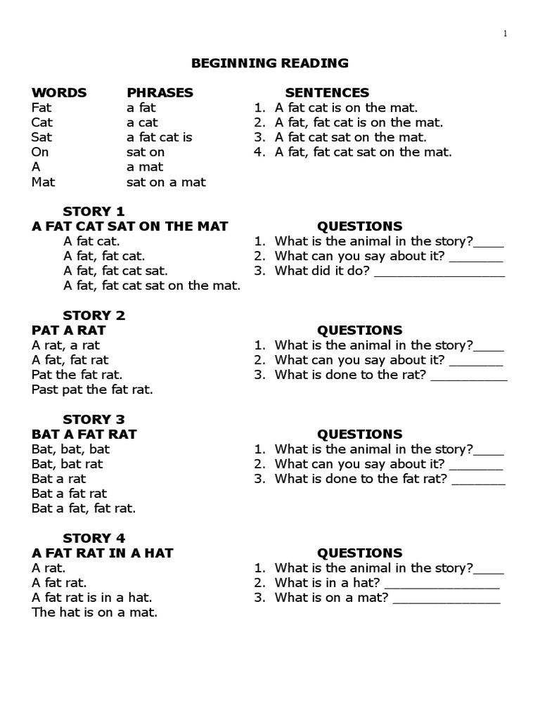 Beginning Reading Pdf Nature