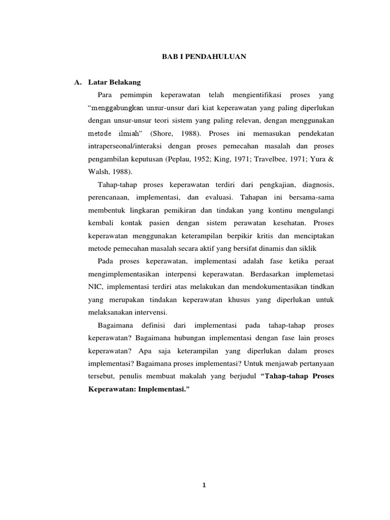 Tahap-Tahap Proses Keperawatan: Implementasi | PDF