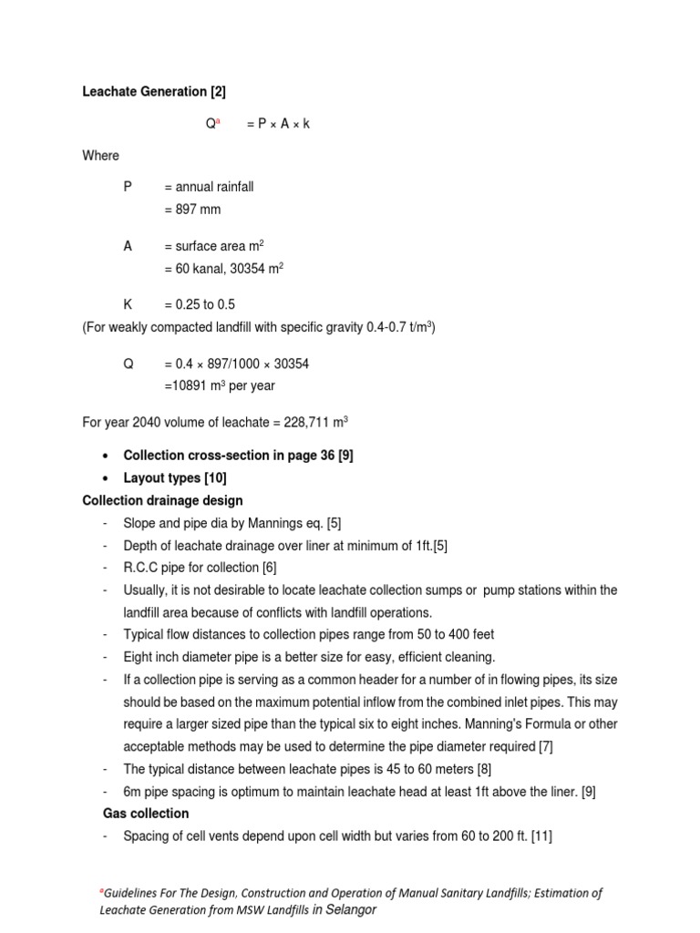 Leachate Generation | PDF | Landfill | Pipe (Fluid Conveyance)