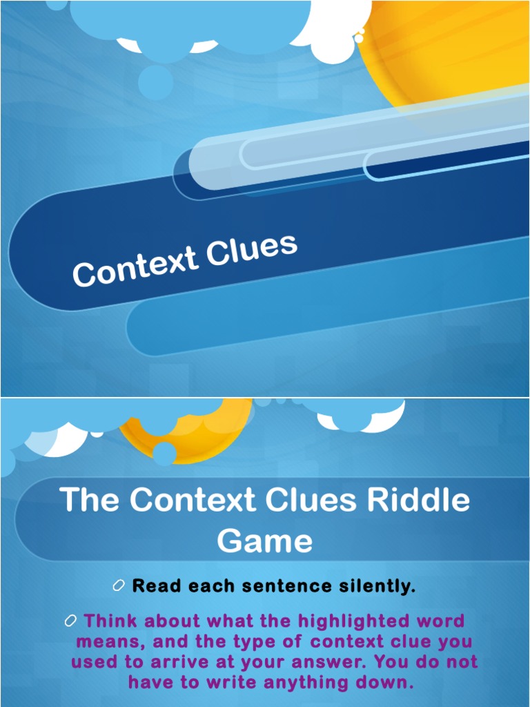 Lesson 2context Clues 1 | PDF | Sentence (Linguistics) | Semantics