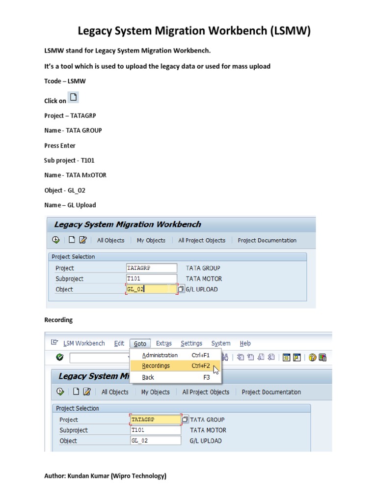Legacy System Migration Workbench (LSMW) | PDF | Computer Architecture | Computer Data