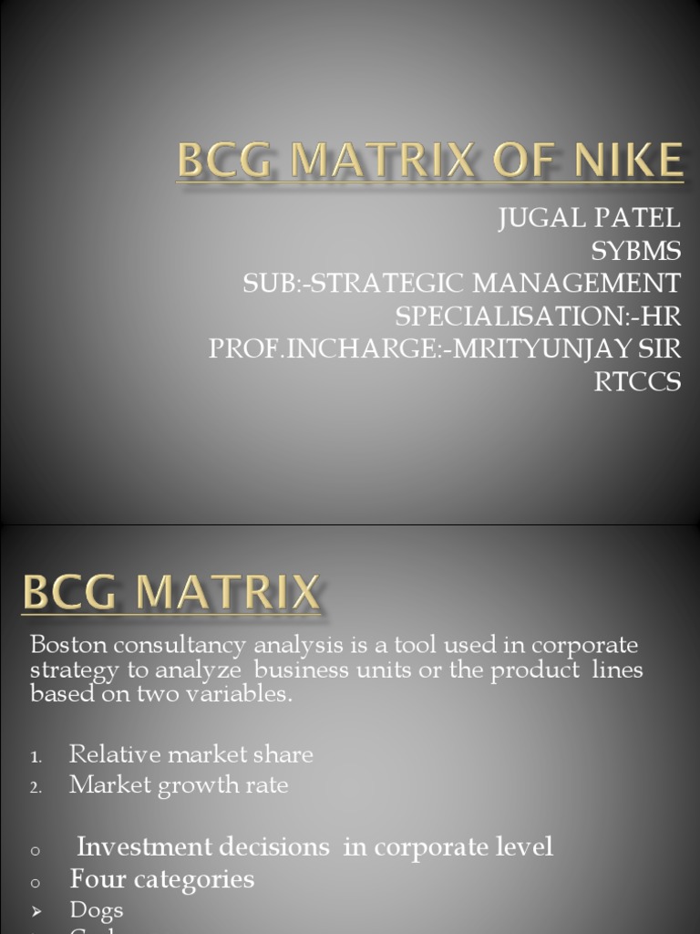BCG Matrix of Nike Jugal Patel | PDF