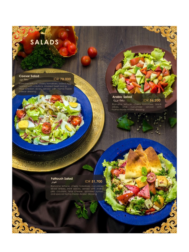 Menu List Al Jazeerah Signature Restaurant & Lounge | PDF