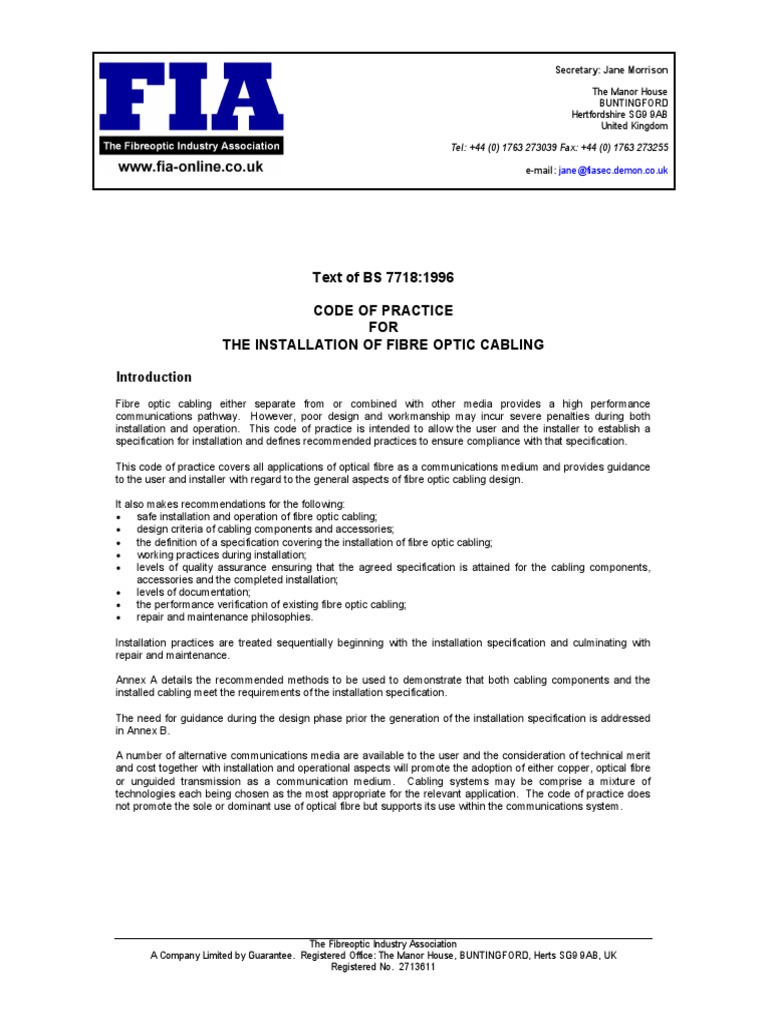 BS 7718 1996 | PDF | Optical Fiber | Optics