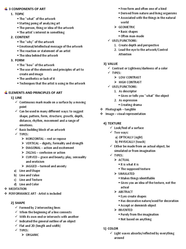 3 Components of Art | PDF | Vision | Color