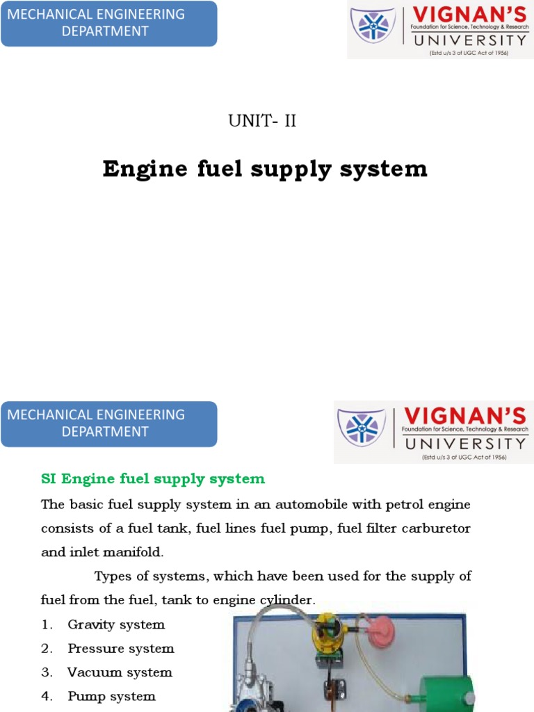 SI-Engine Fuel Supply System | PDF | Carburetor | Machines