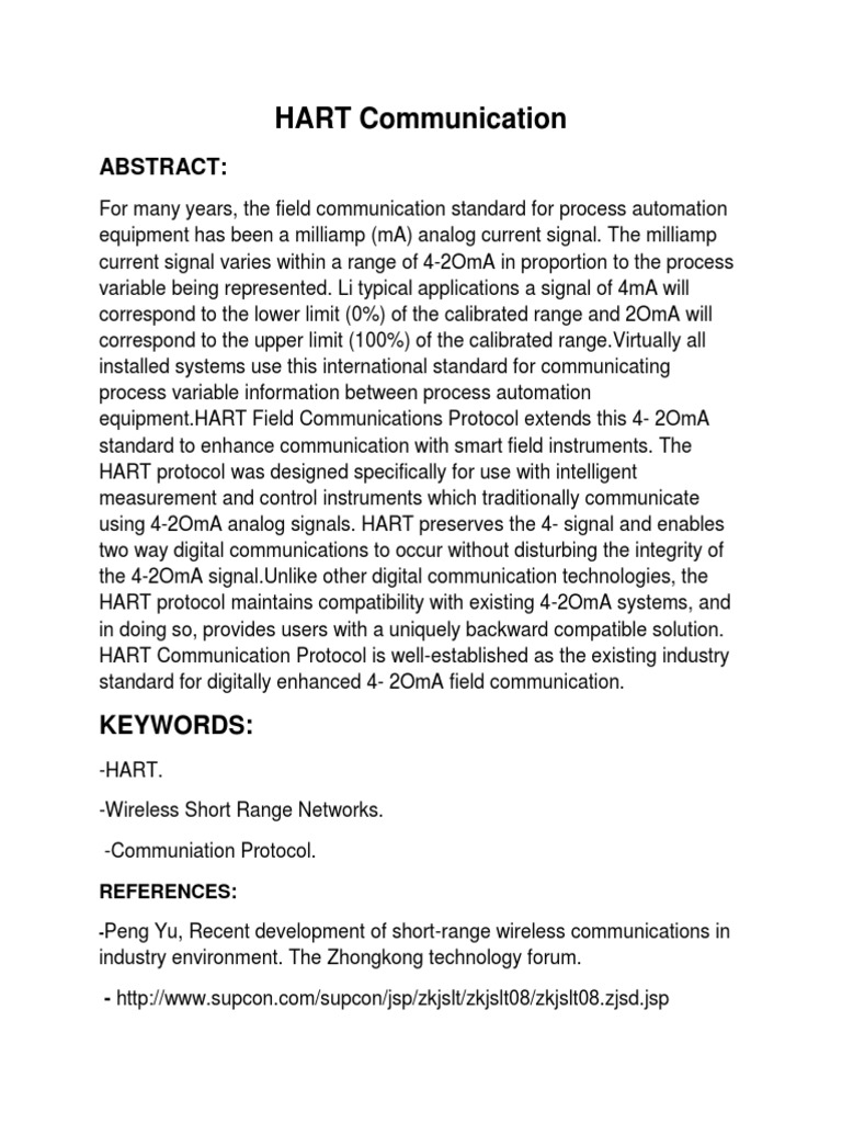 HART Communication Protocol Overview | PDF
