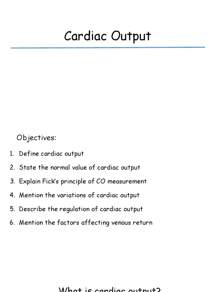 Cardiac Output Essentials | PDF | Heart | Physiology