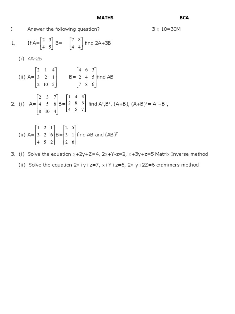 Maths Bca | PDF