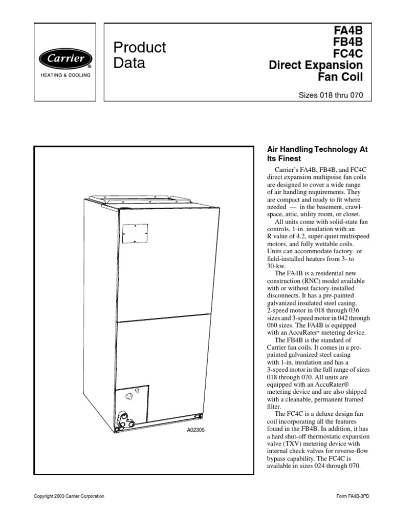 Fa4b 3pd | PDF | Hvac | Electromechanical Engineering