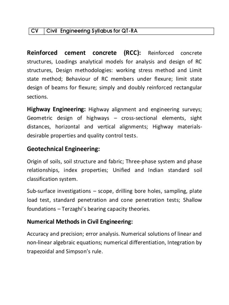Reinforced Cement Concrete (RCC) :: Highway Engineering | PDF