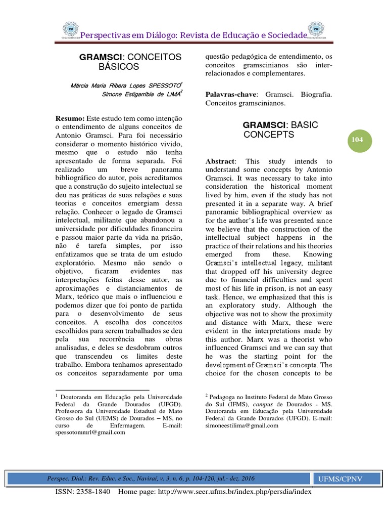 Gramsci: Conceitos Básicos | PDF | Antonio Gramsci | Hegemonia