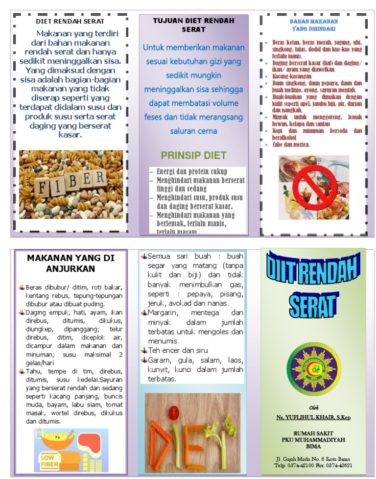 Leaflet Diet Rendah Serat | PDF