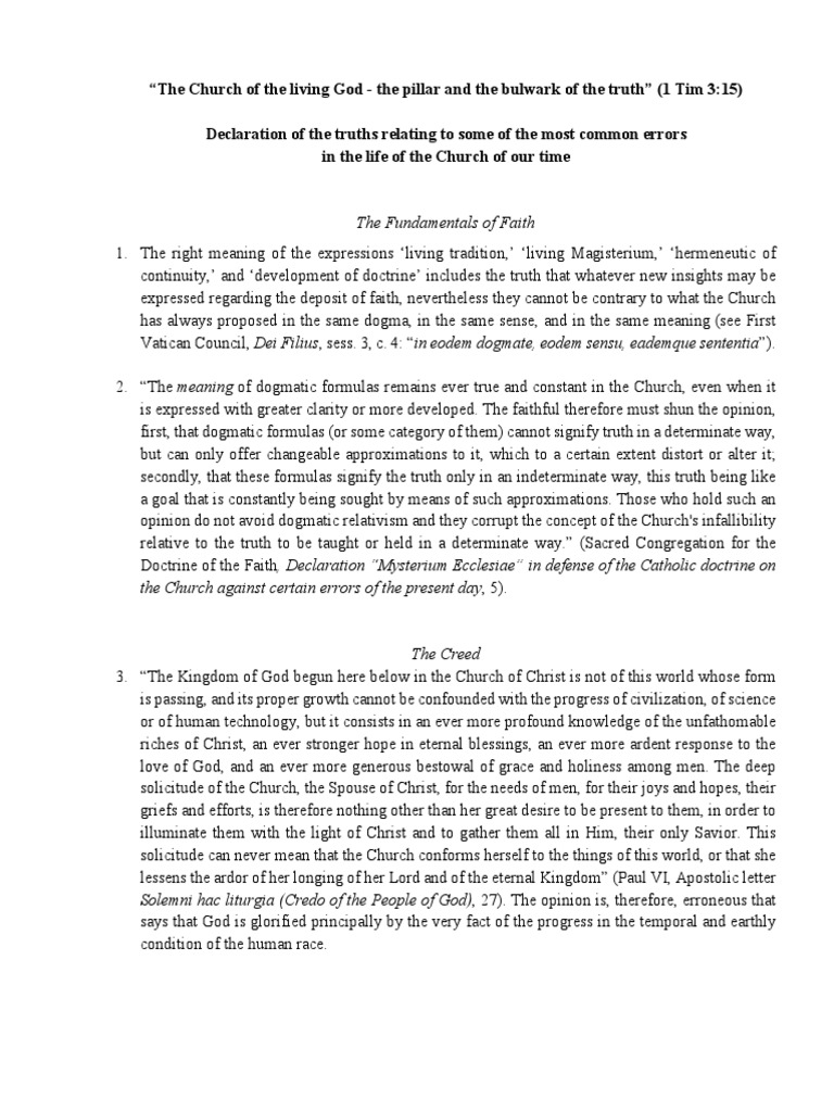 Declaration of The Truths Relating To Some of The Most Common Errors in ...