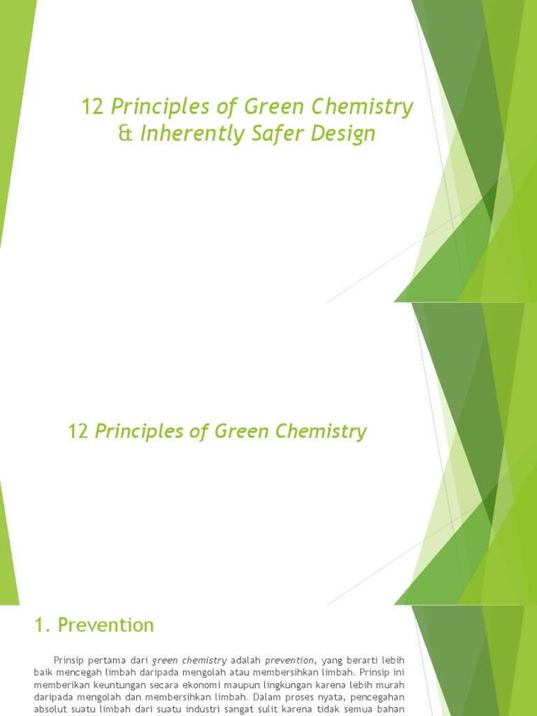 12 Prinsip Green Chemistry dan ISD | PDF