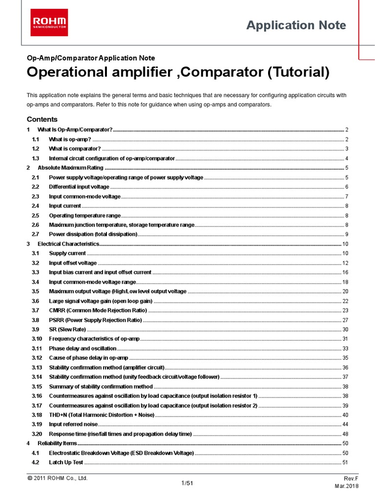 Opamp Comparator Tutorial Appli-E | PDF | Operational Amplifier | Amplifier