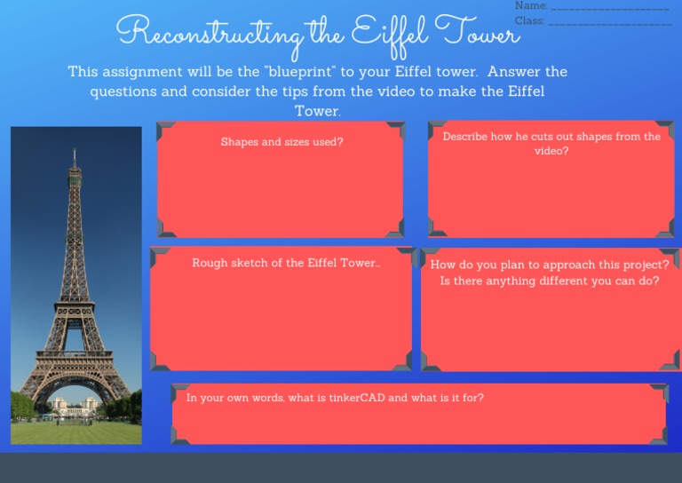 This Assignment Will Be The "Blueprint" To Your Eiffel Tower. Answer ...