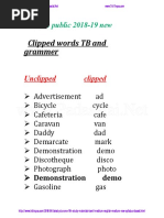 List of Common Clipped Words | PDF | Restaurant And Catering