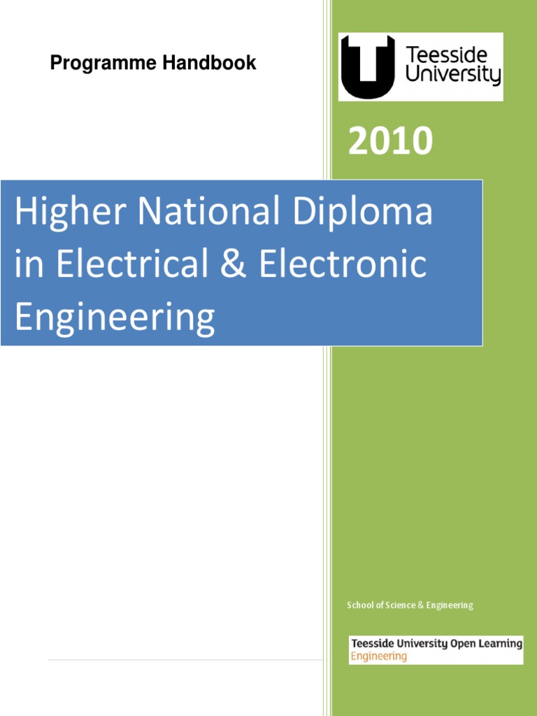 Programme Handbook for HND in Electrical & Electronic Engineering | PDF ...