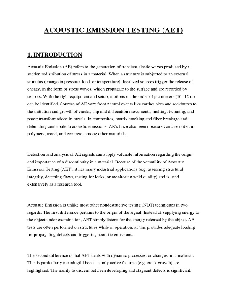 Acoustic Emission Testing | PDF | Fracture | Deformation (Engineering)