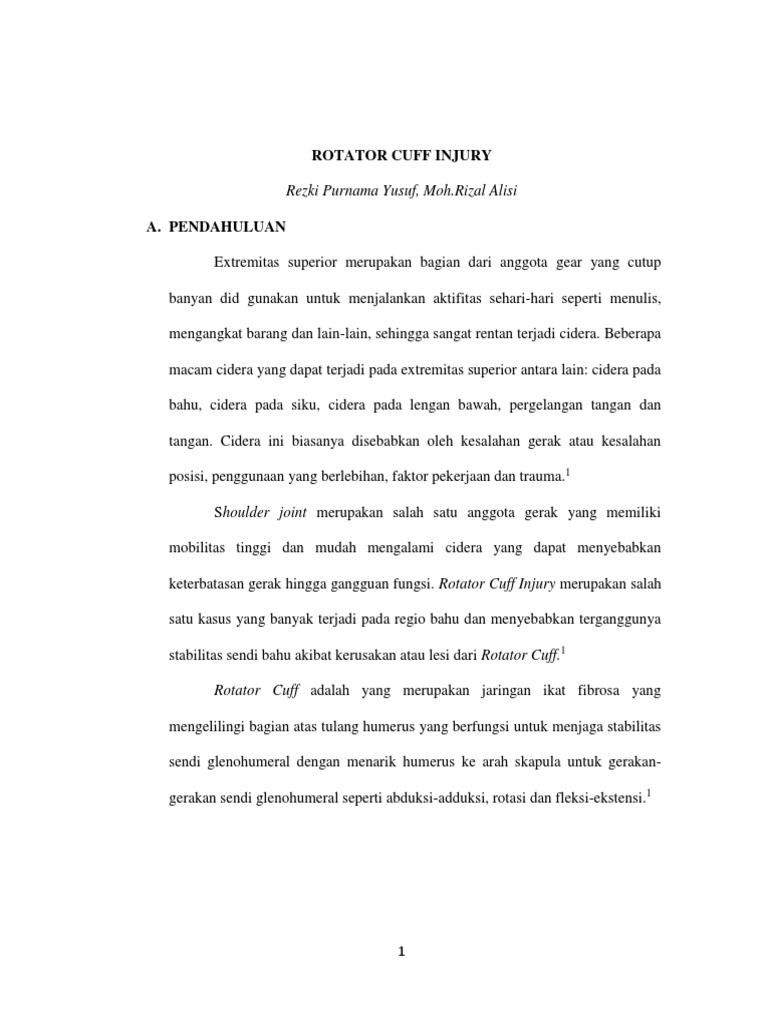 Cedera Rotator Cuff: Penyebab dan Gejala | PDF | Kesehatan Holistik ...