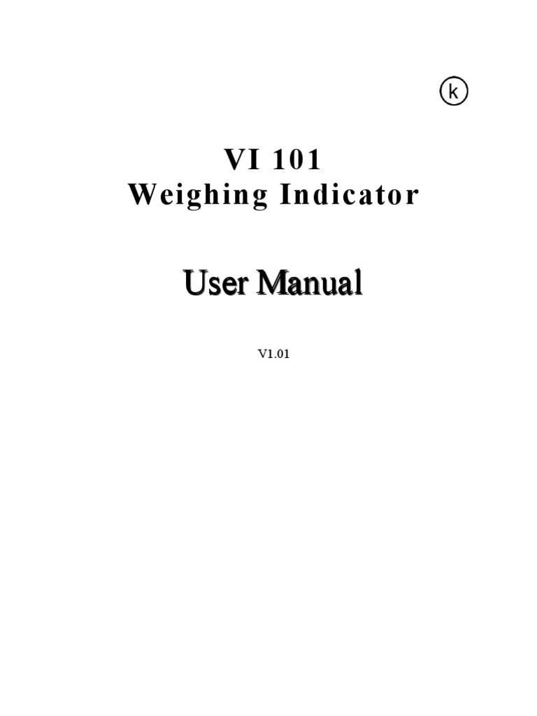 VI 101 Weighing Indicator Manual | PDF | Electrical Connector ...