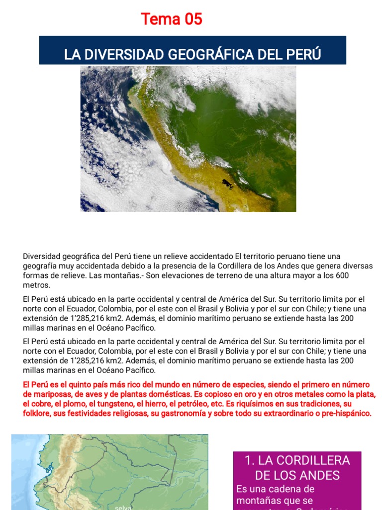 La diversidad geográfica del Perú: Un análisis de las regiones ...