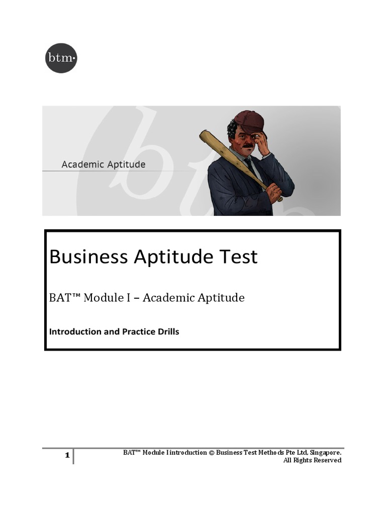 Business Aptitude Test: BAT™ Module I - Academic Aptitude | PDF | Test ...
