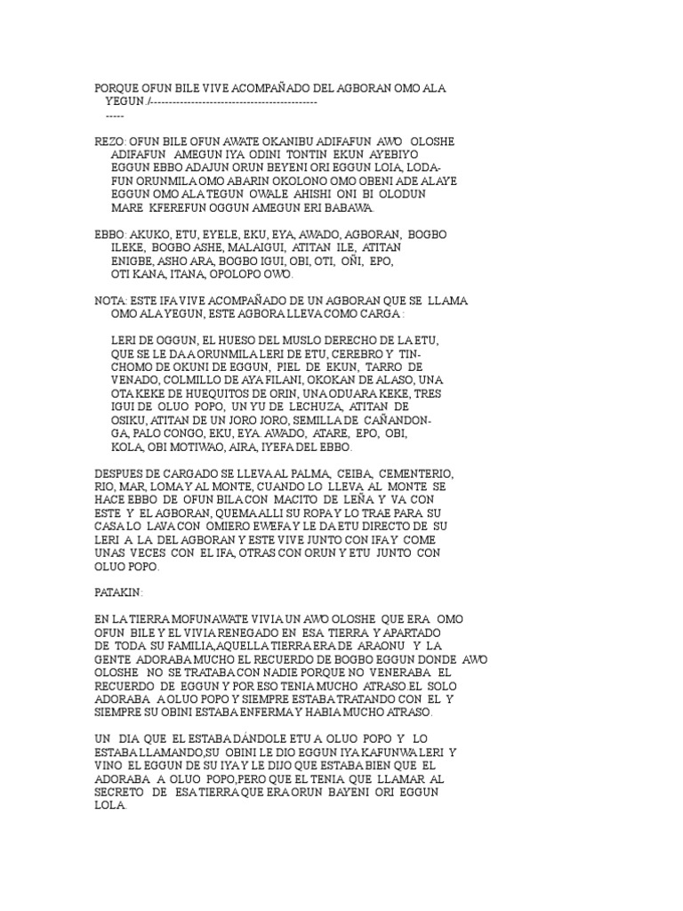 Porque Ofun Bile Vive Acompañado | PDF | Religión y creencia