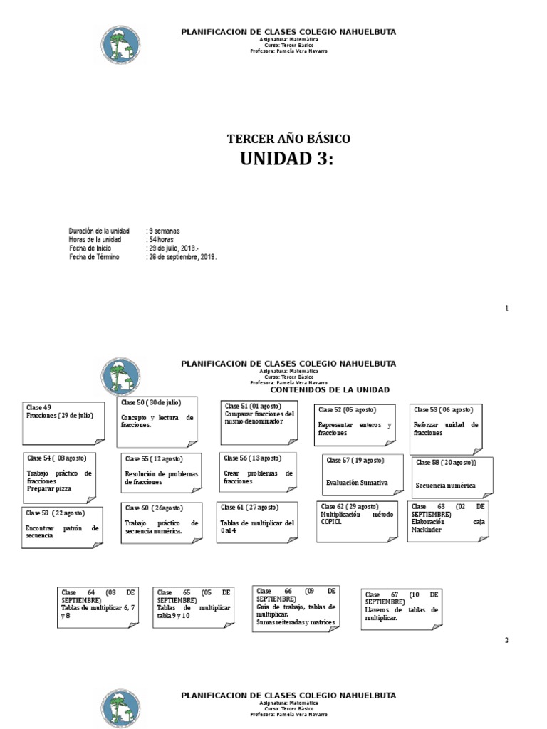 Tercero - Unidad 3 | PDF | Fracción (Matemáticas) | Multiplicación