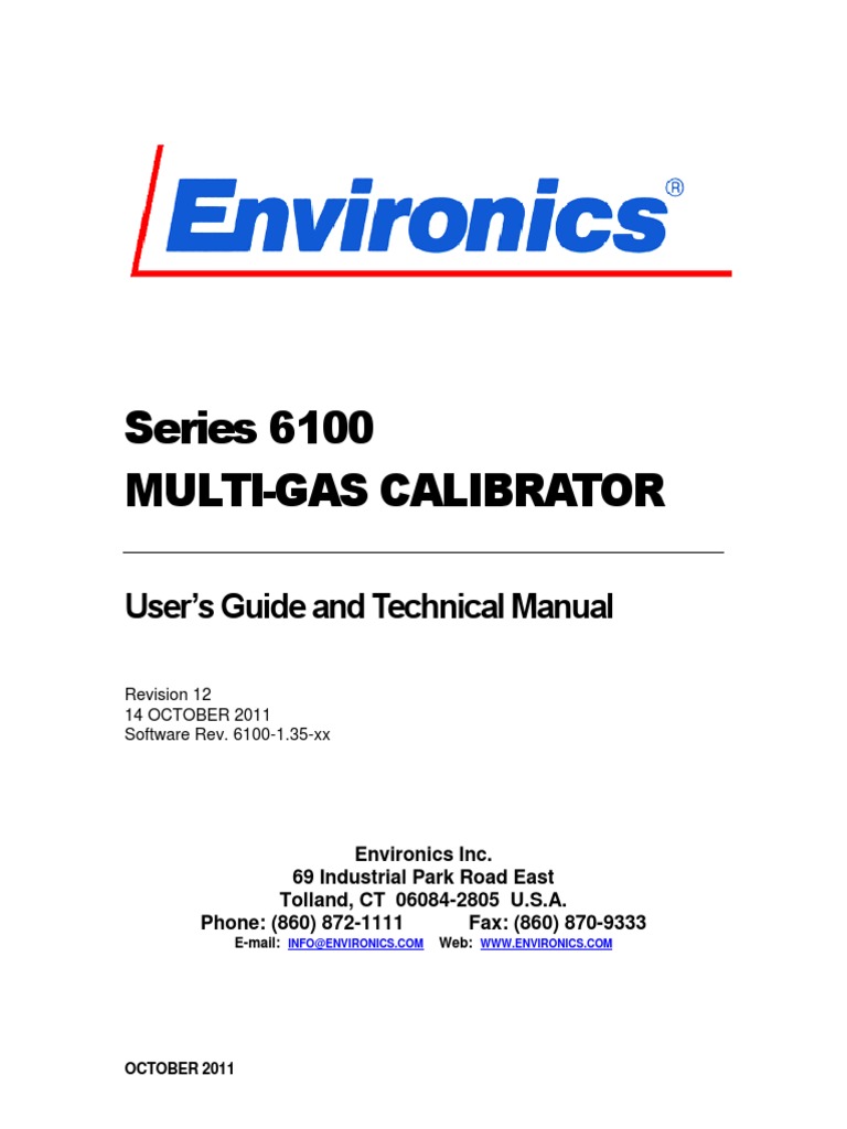 Manual 6100 Environics | PDF | Electrical Connector | Power Supply