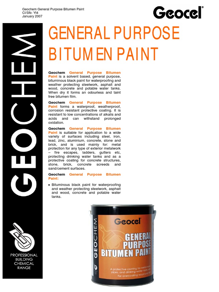 Bitumen Paint Data Sheet | PDF | Asphalt | Paint