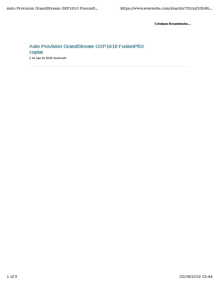 Auto Provisionamento FusionPBX | PDF