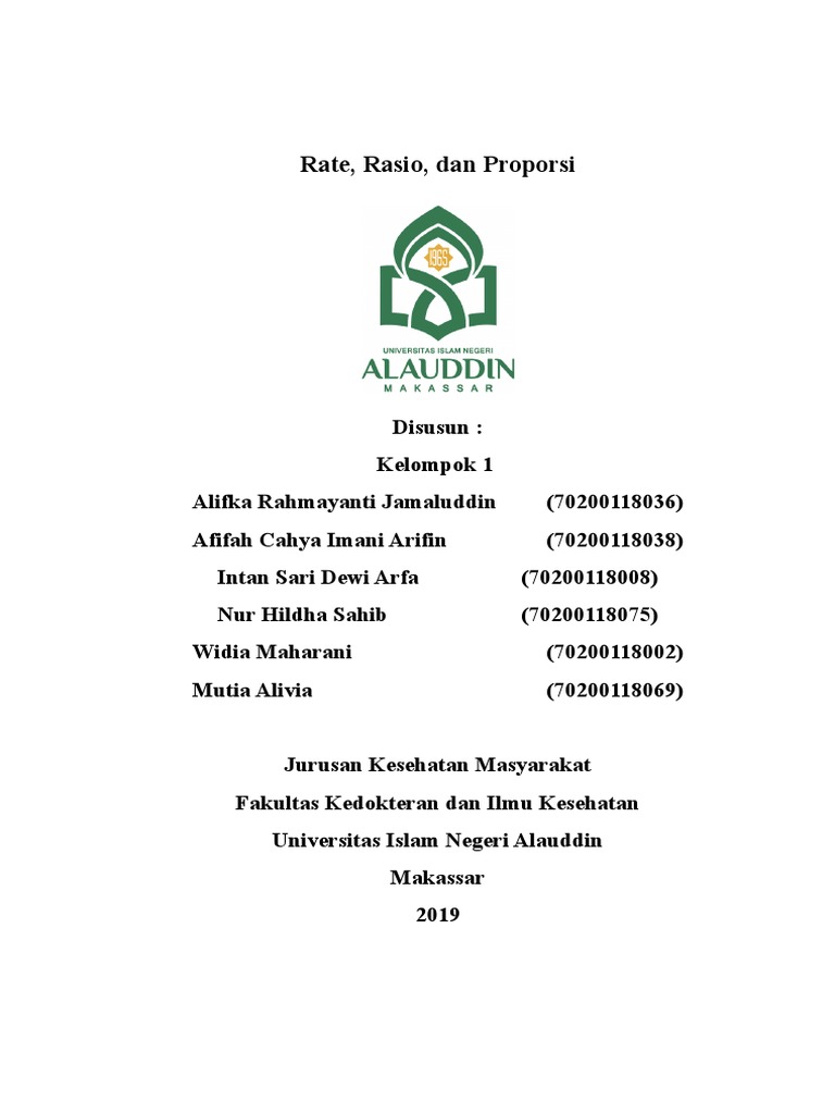 Rate, Rasio, Proporsi | PDF | Sains & Matematika