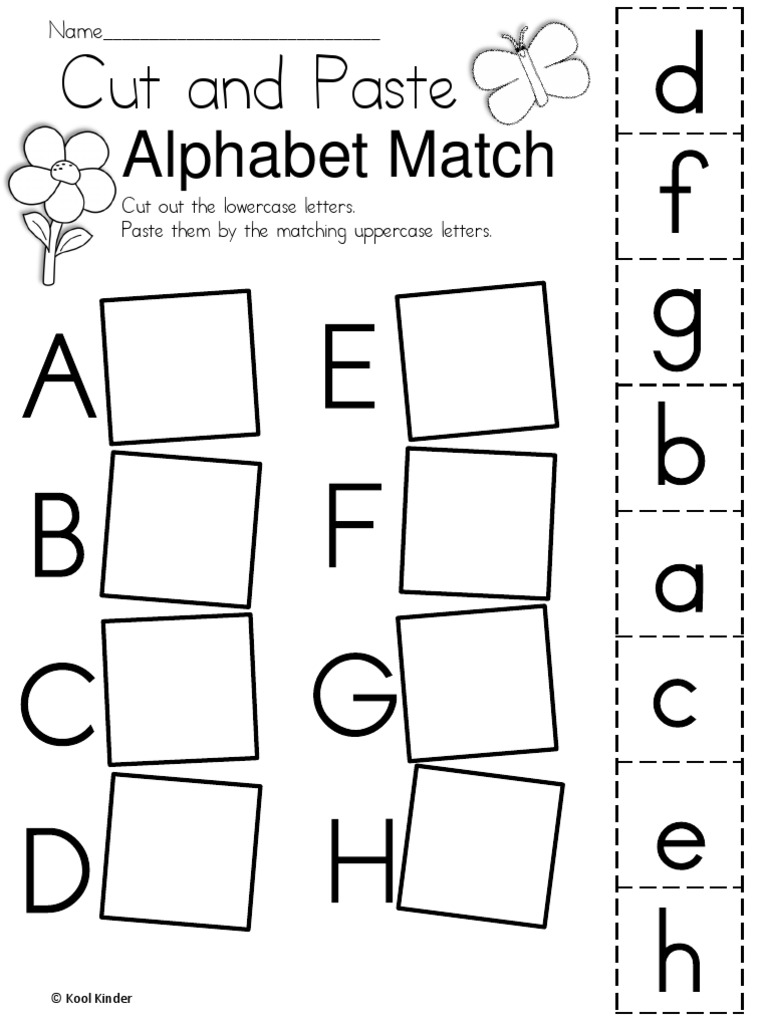 Spring Alphabet Match Cut Paste | PDF | Letter Case | Symbols