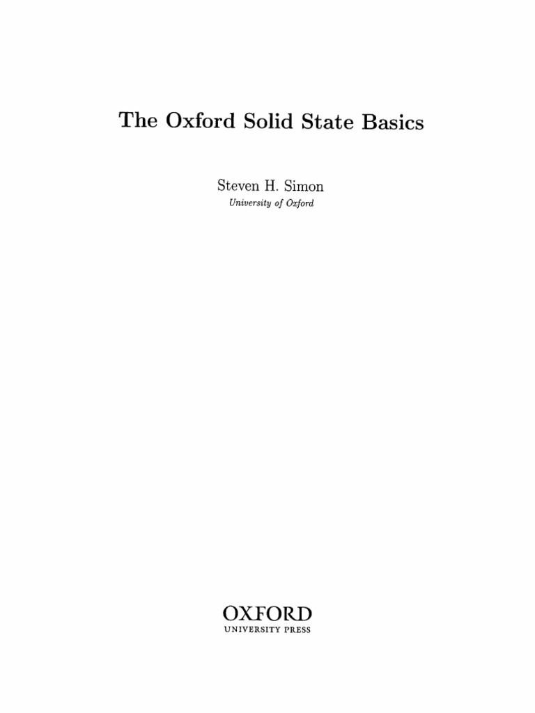 The Oxford Solid Basics: State | PDF | Solid State Physics | Ferromagnetism