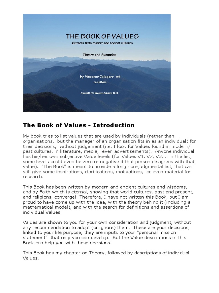 The Book of Values PDF Aug 19 | PDF | Value (Ethics) | Theory