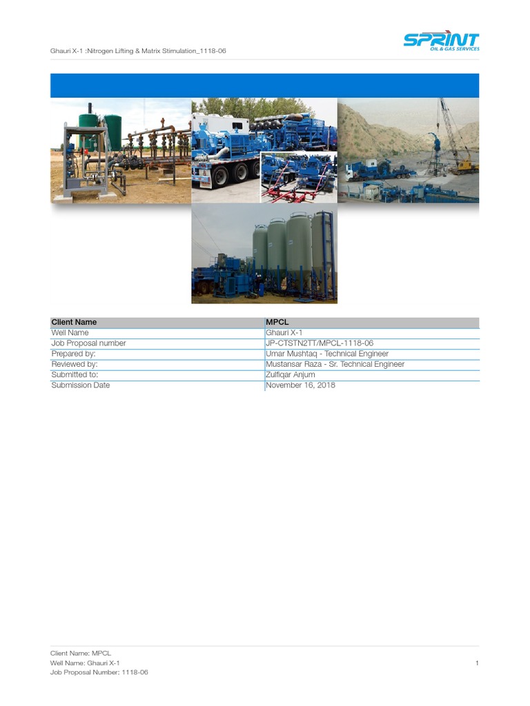 Nitrogen Lifting & Matrix Stimulation - 1118-06 | PDF | Personal ...