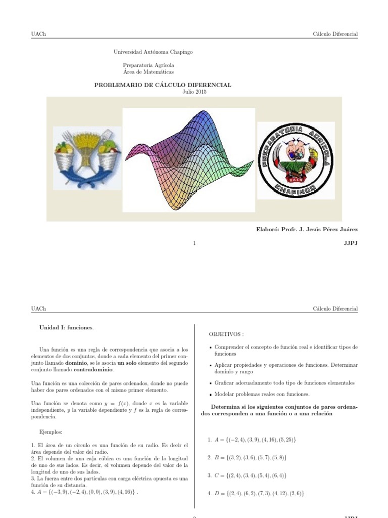 Ejercicios Calculo | PDF | Función (Matemáticas) | Matemática Elemental