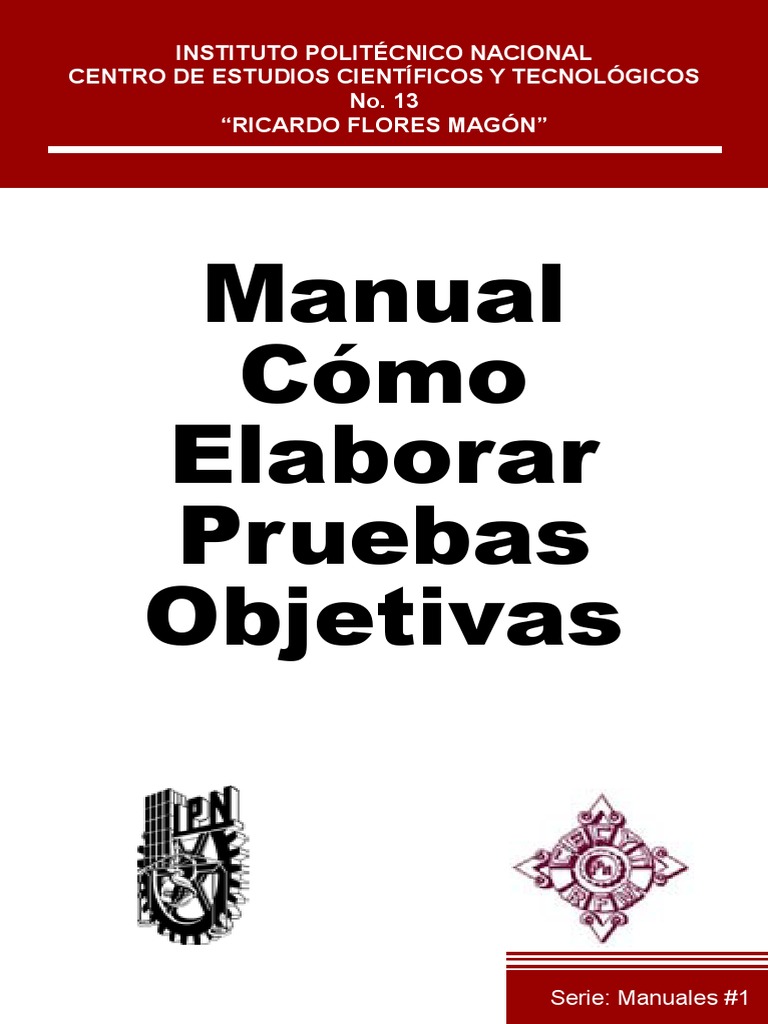 Manual Cómo Elaborar Pruebas Objetivas | PDF | Evaluación | Prueba (evaluación)