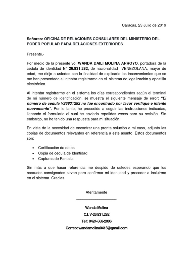 Modelo de Carta Explicativa | PDF