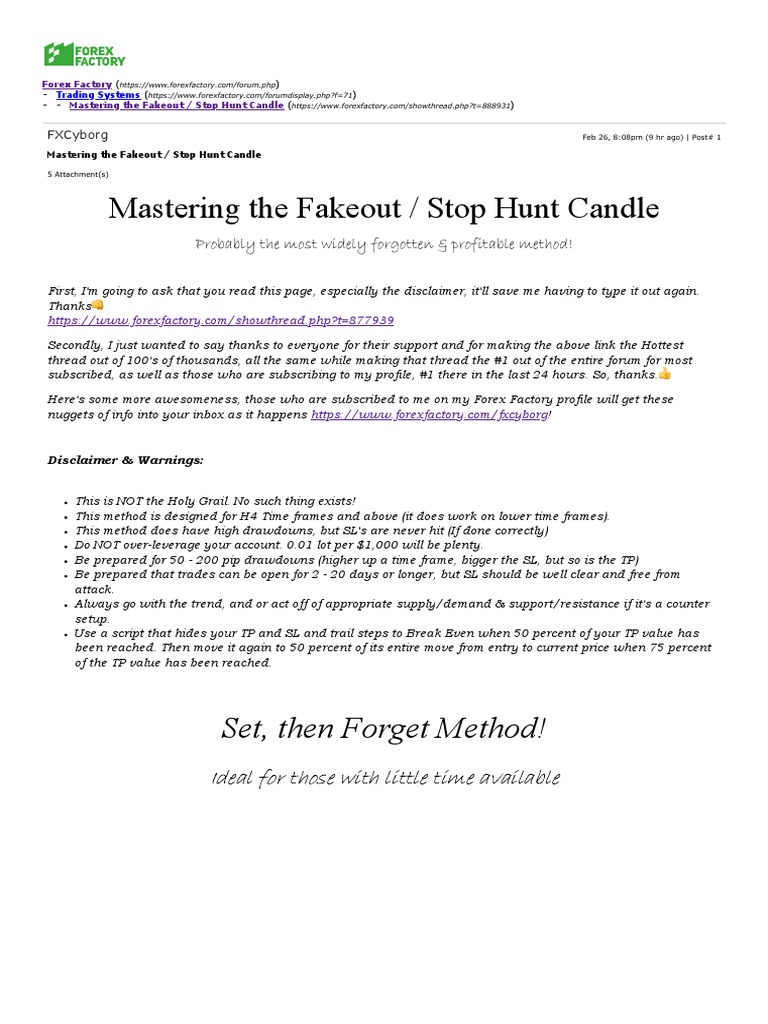 METHOD 2 - Mastering The Fakeout Stop Hunt Candle | PDF | Business