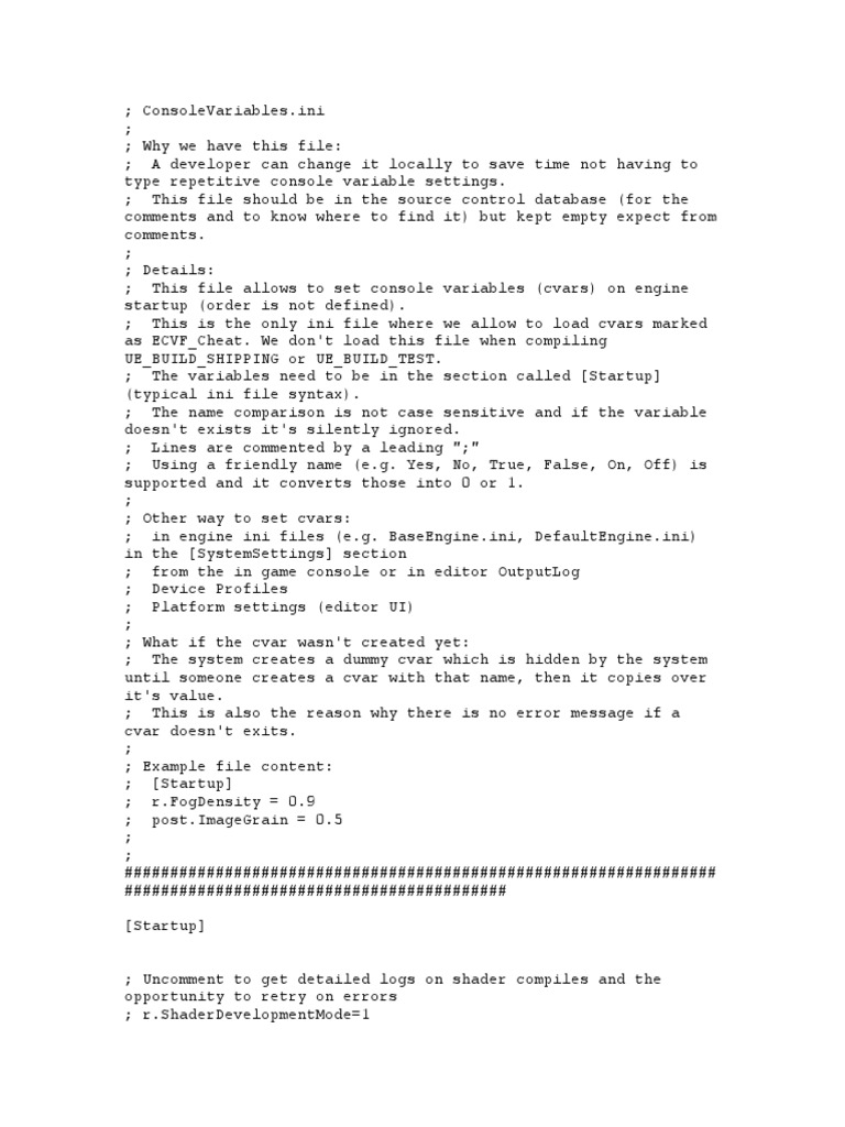 Console Variables | PDF | Business