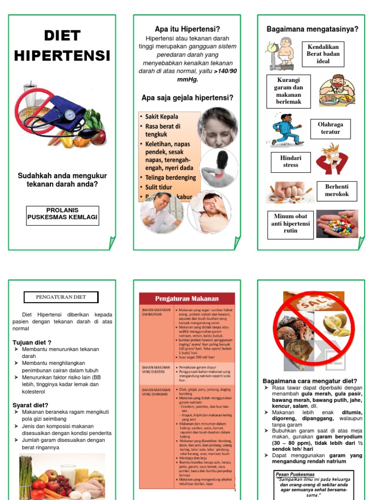 Leaflet Prolanis Diet Hipertensi Naila | PDF